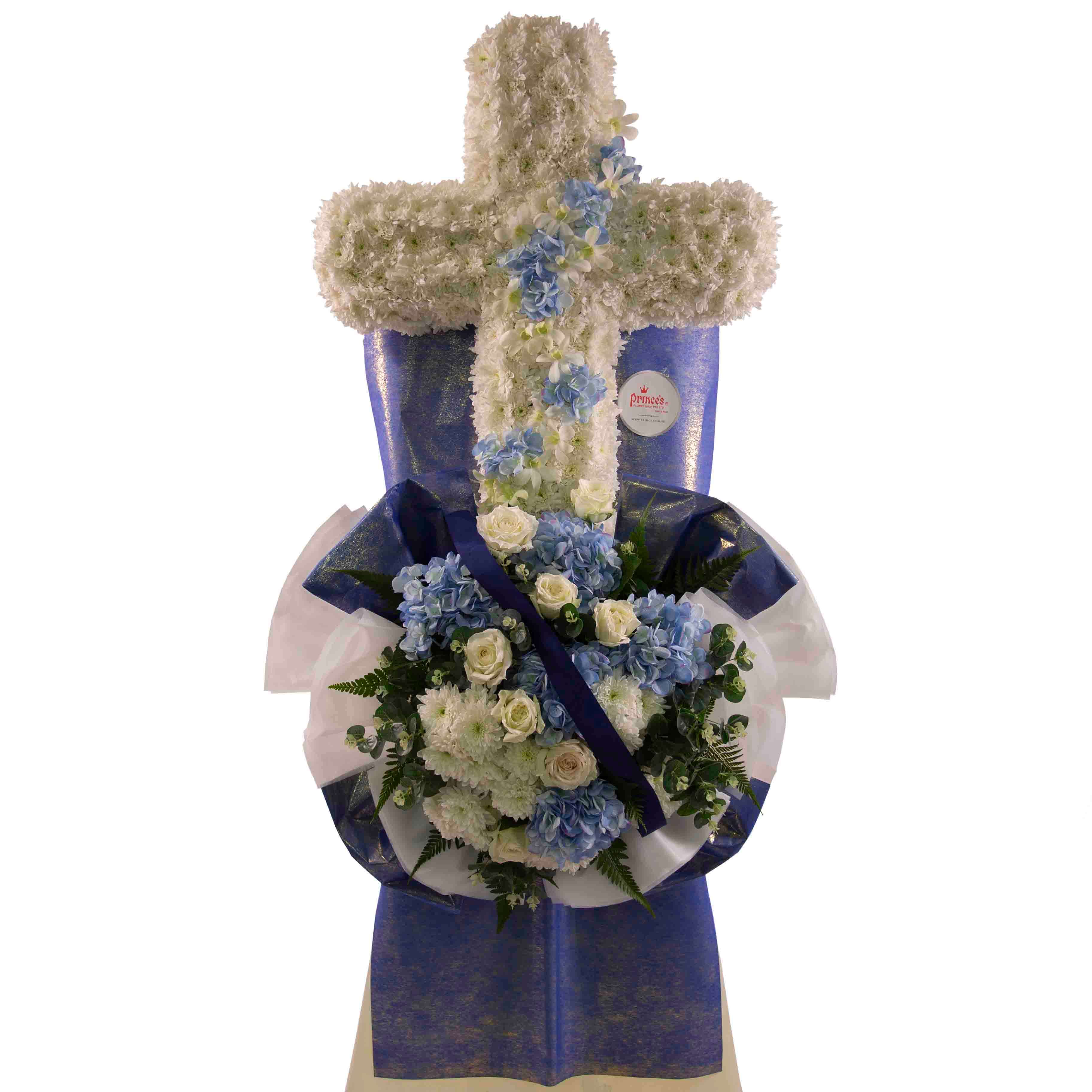 Condolence Cross Wreath - God’s Grace - Prince Flower Shop